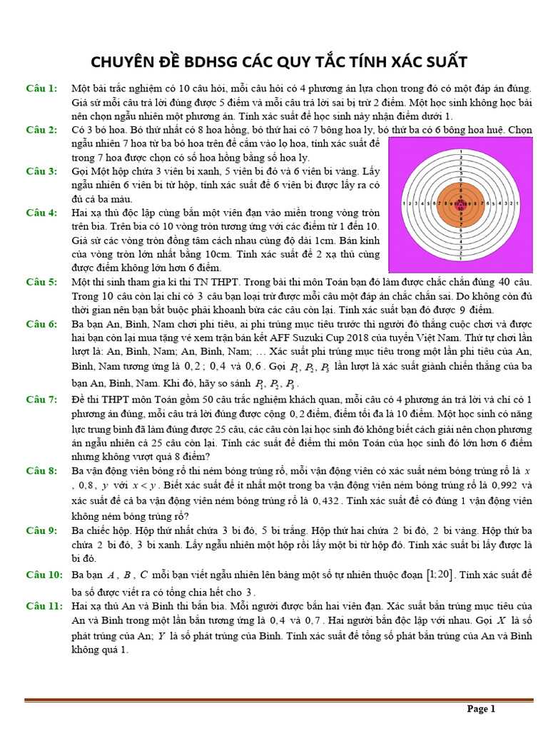 CHUYÊN ĐỀ BDHSG CÁC QUY TẮC TÍNH XÁC SUẤT | PDF