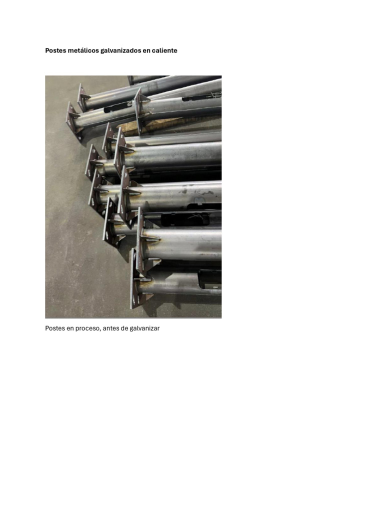 Instalación de postes metálicos galvanizados | PDF