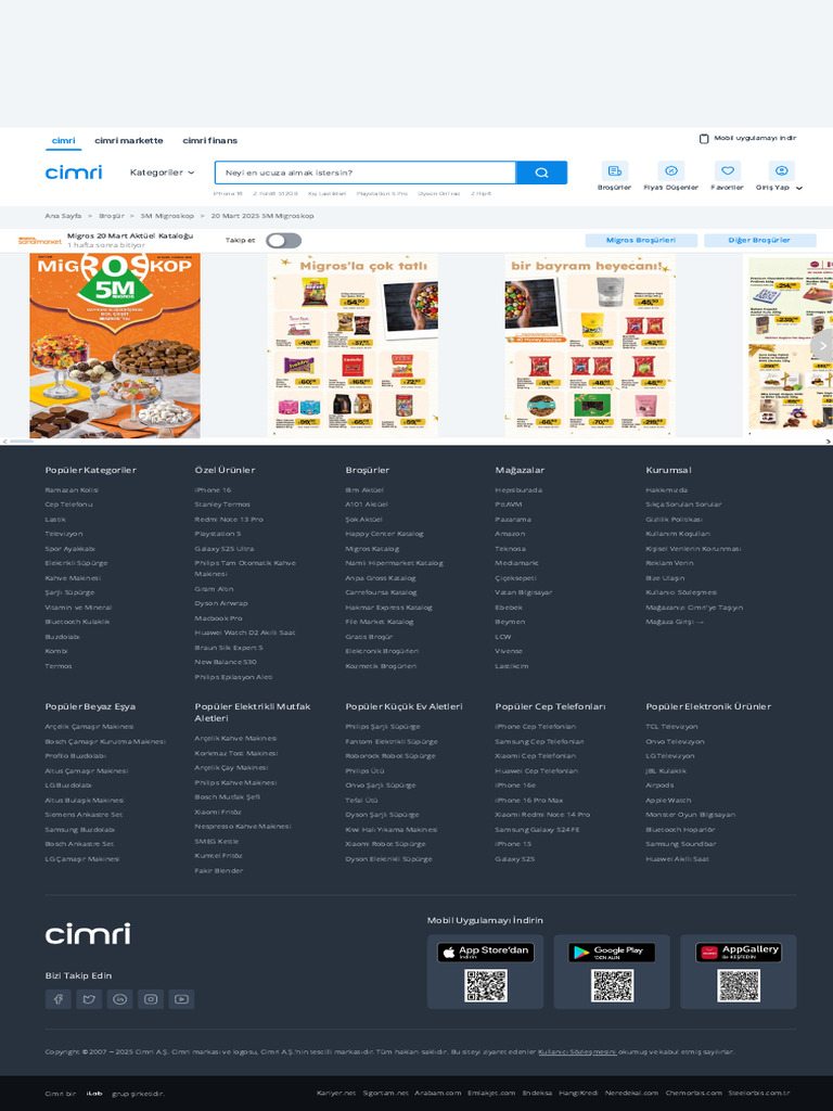 Migros 20 Mart Aktüel Kataloğu & Broşürü - Cimri | PDF