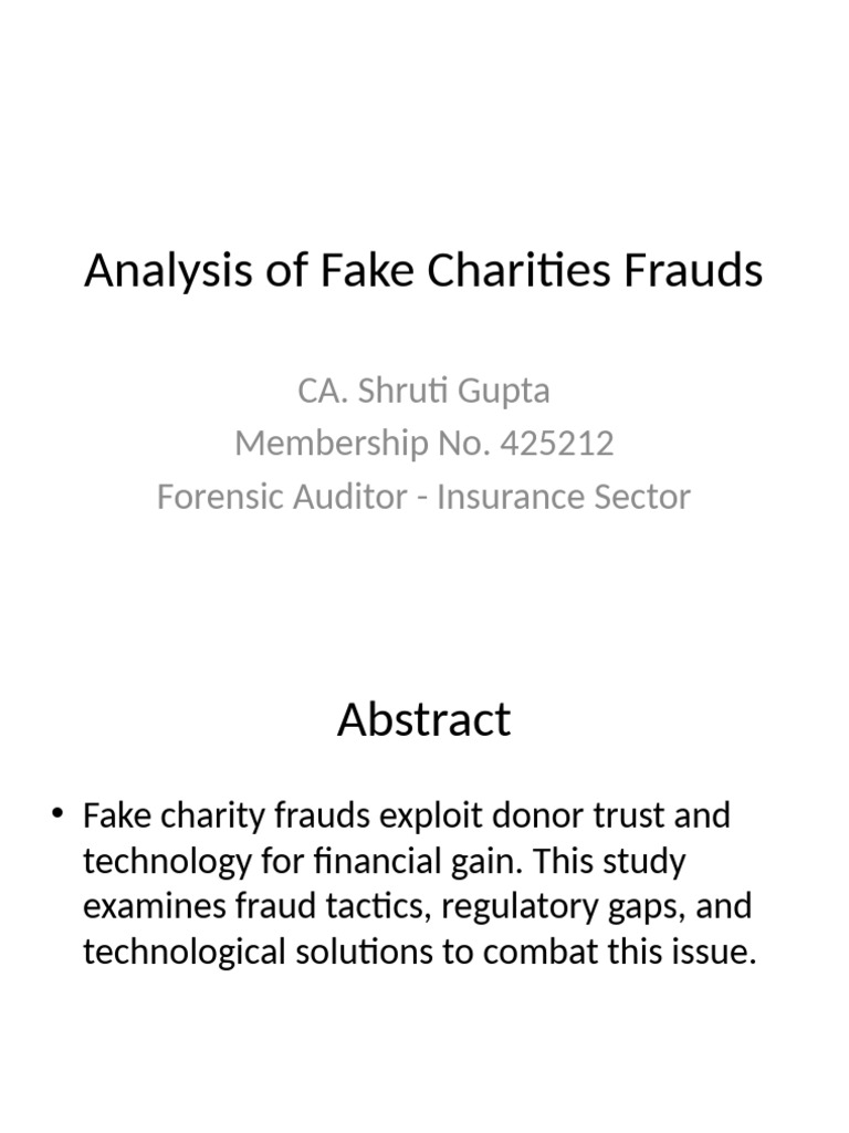 Combating Fake Charity Frauds: Insights | PDF | Charitable Organization ...