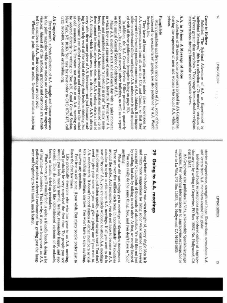 Meeting Types & Schedule Living Sober | PDF