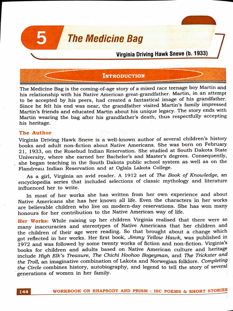 The Medicine Bag Lit ISC - Workbook | PDF