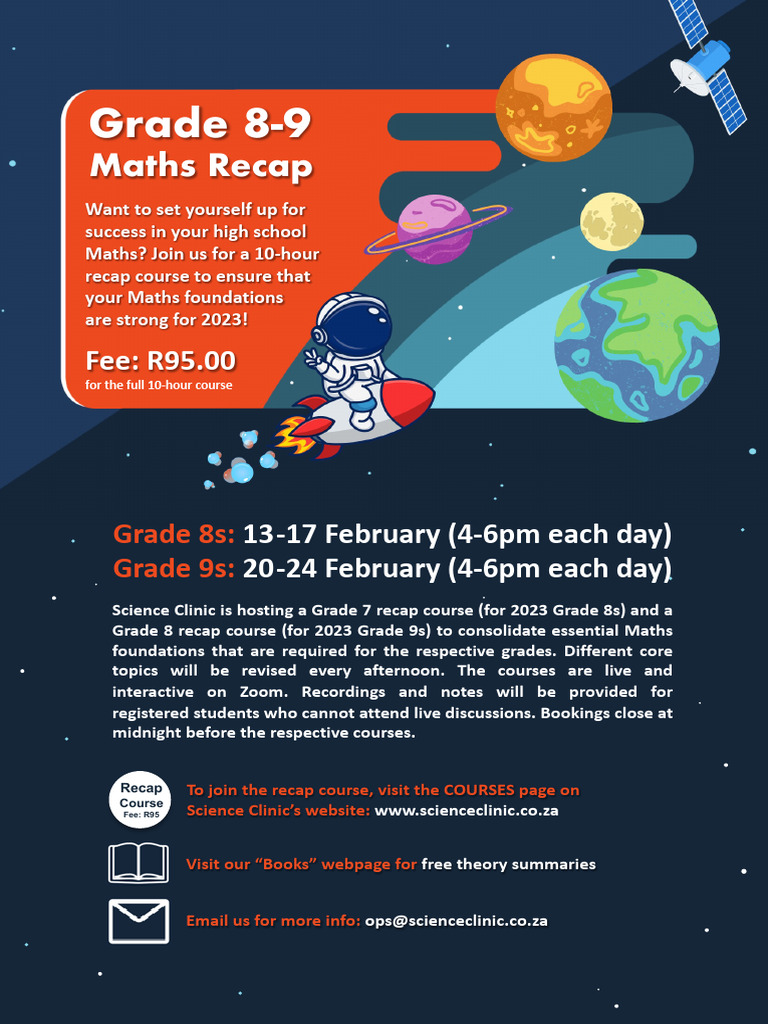 Grade 8-9 Maths Recap Course 2023 | PDF