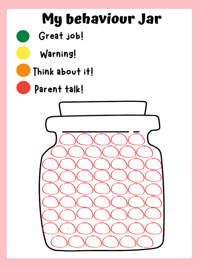 Random Act of Kindness Jar Activity Worksheet in Pink Cute Simple Style ...