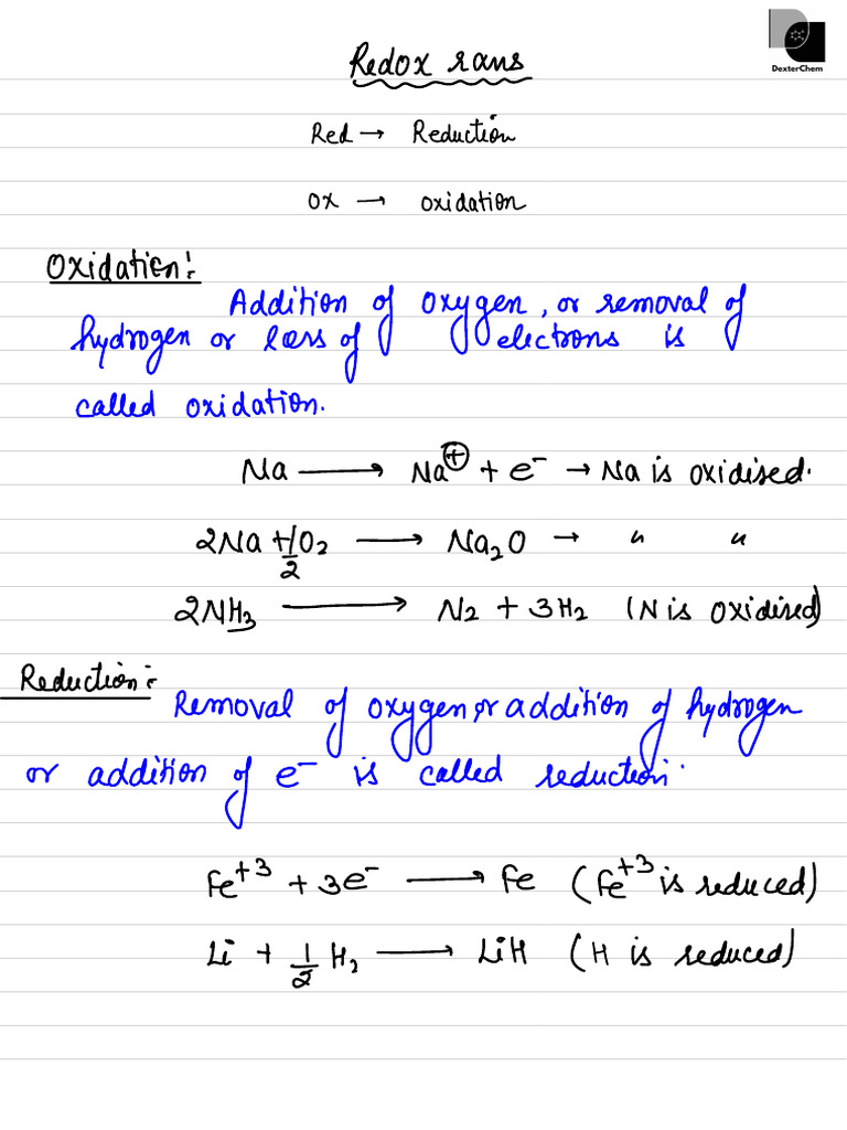 Redox Reactions and Oxidation States | PDF | Unit Processes | Chemical ...