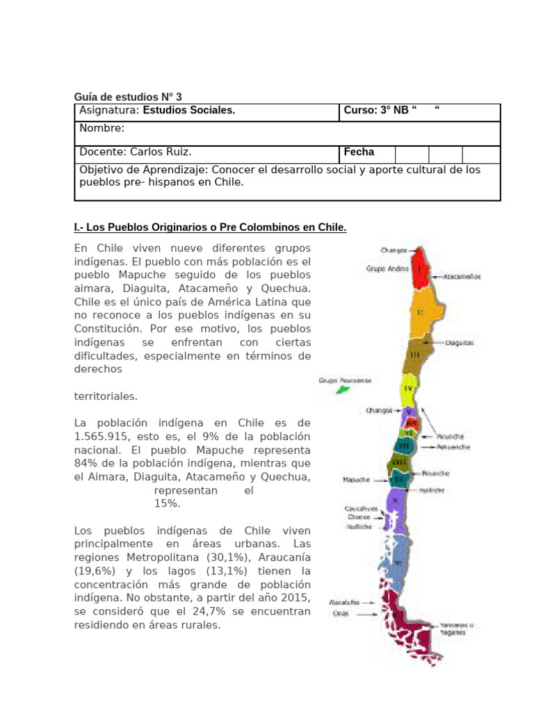 Guía N° 3. 3°NB. 202.1 (1) | PDF | Chile | América del Sur