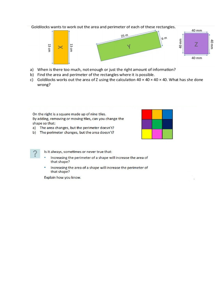 Grade 6 Some Reference Sample Questions | PDF | Area