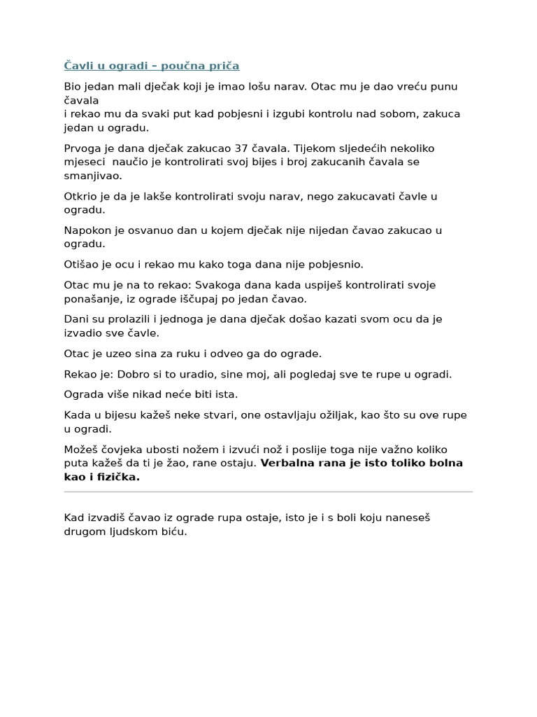 prica o cavlima | PDF