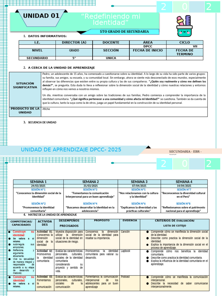 Unidad 01 DPCC 5° Actualizada | PDF | Aprendizaje | La sexualidad humana
