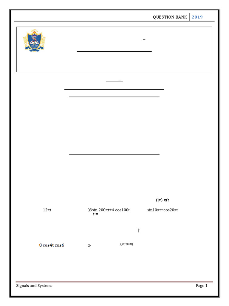18ec403-Signals and Systems | PDF | Algorithms | Mathematics