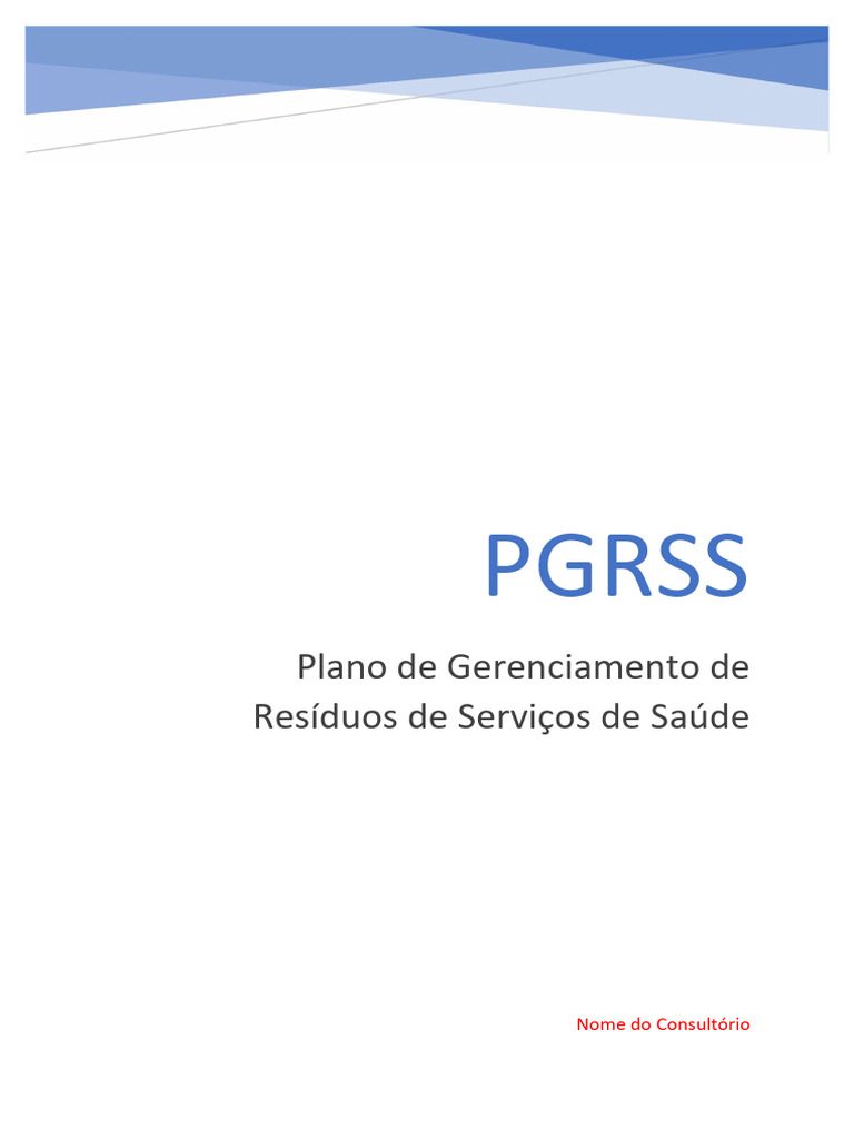 PGRSS: Gerenciamento de Resíduos em Saúde | PDF | Desperdício | Poluição
