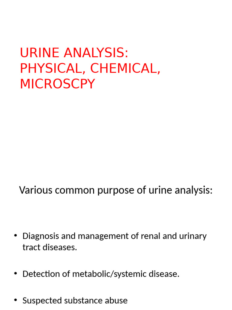 Comprehensive Urine Analysis Guide | PDF | Medical Specialties | Kidney