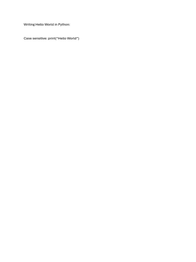 Writing Hello World in Python | PDF