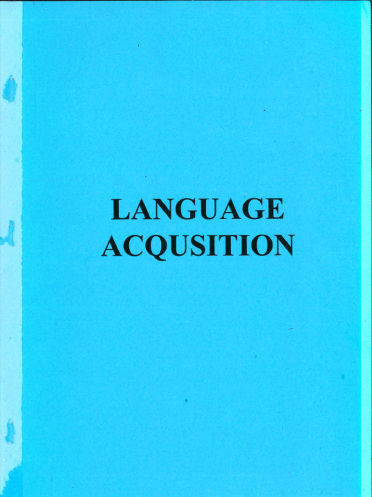 Language Acqusition | PDF