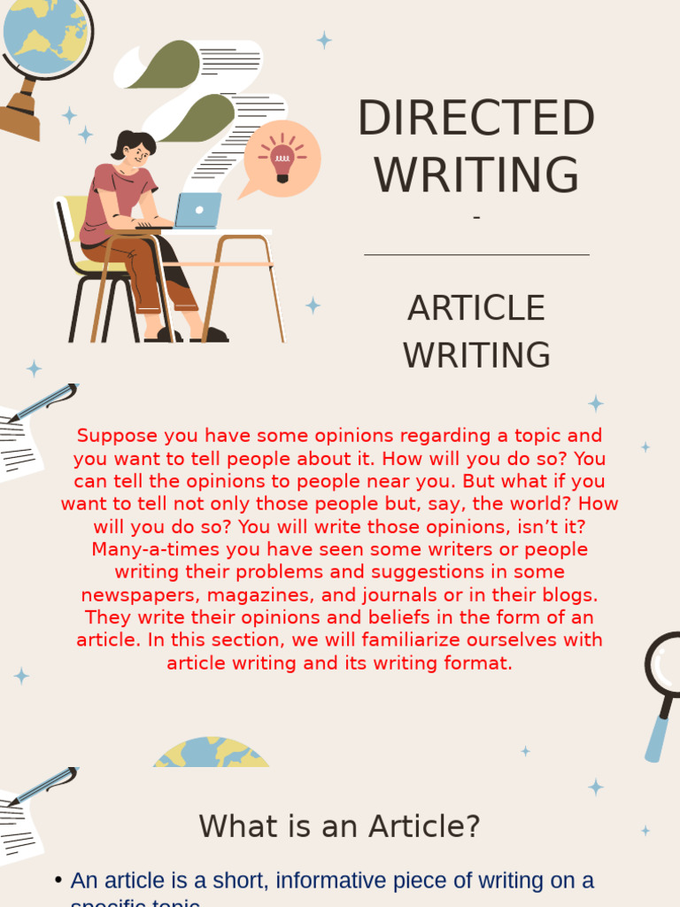 Article Writing PPT ISC | PDF | Information | Cognition