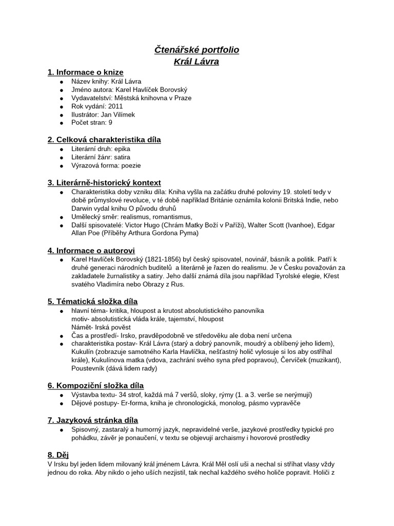 Král Lávra ČP | PDF