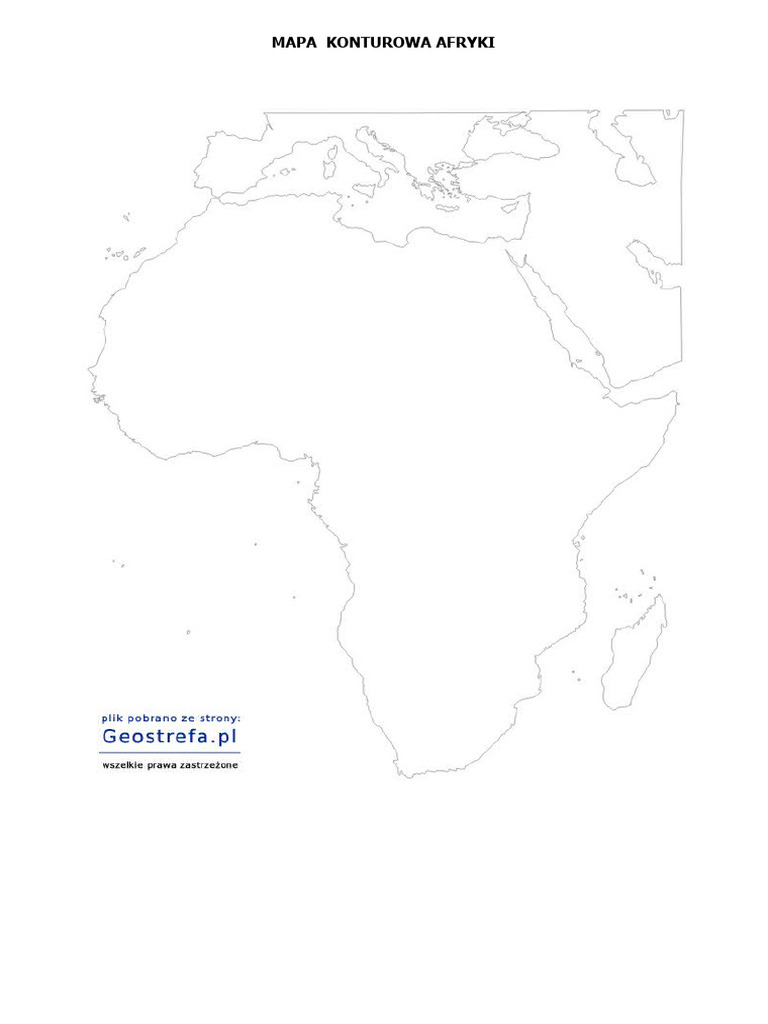 Afryka - Mapa Konturowa | PDF