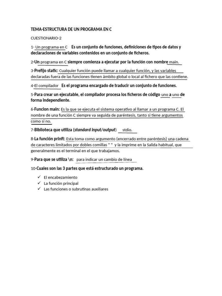 Estructura de un Programa en C | PDF