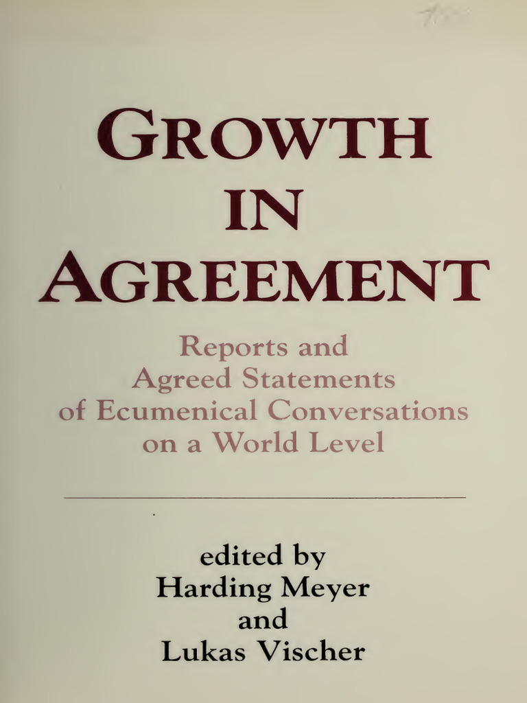 Growth in Agreement I | PDF | Christian Church | Creed