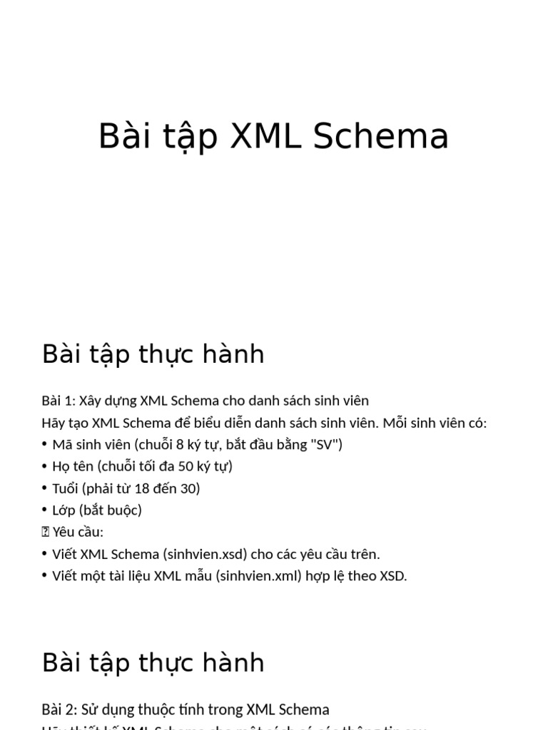 Bài tập XML Schema | PDF