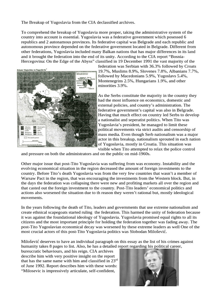 Yugoslavia's Breakup: CIA Insights and Analysis | PDF | Socialist ...