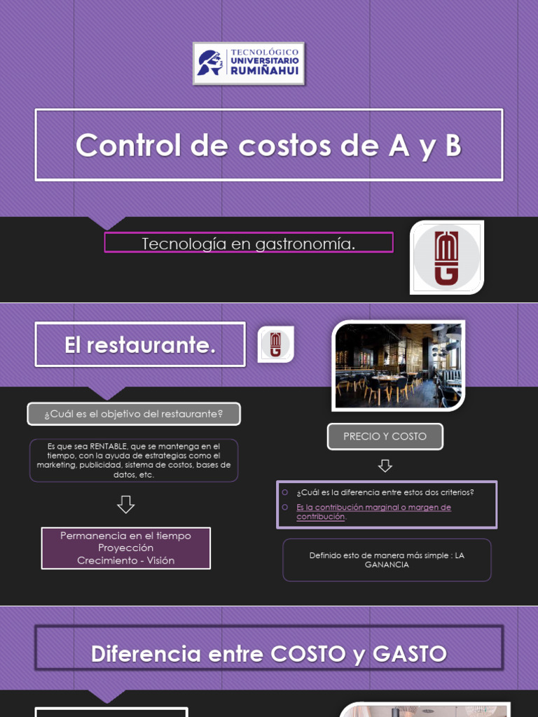 Control de costos de A y B (Margen de contribución) | PDF | Alimentos ...