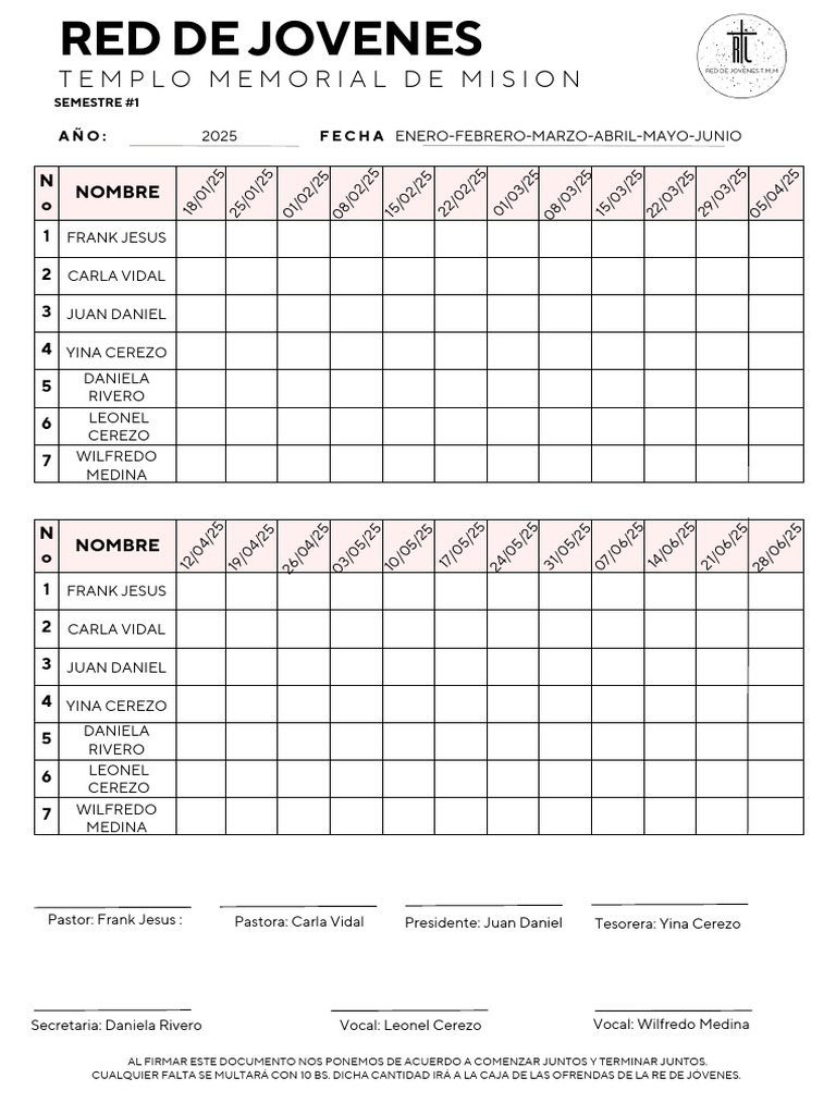 Pink Modern Simple Class Attendance Sheet | PDF