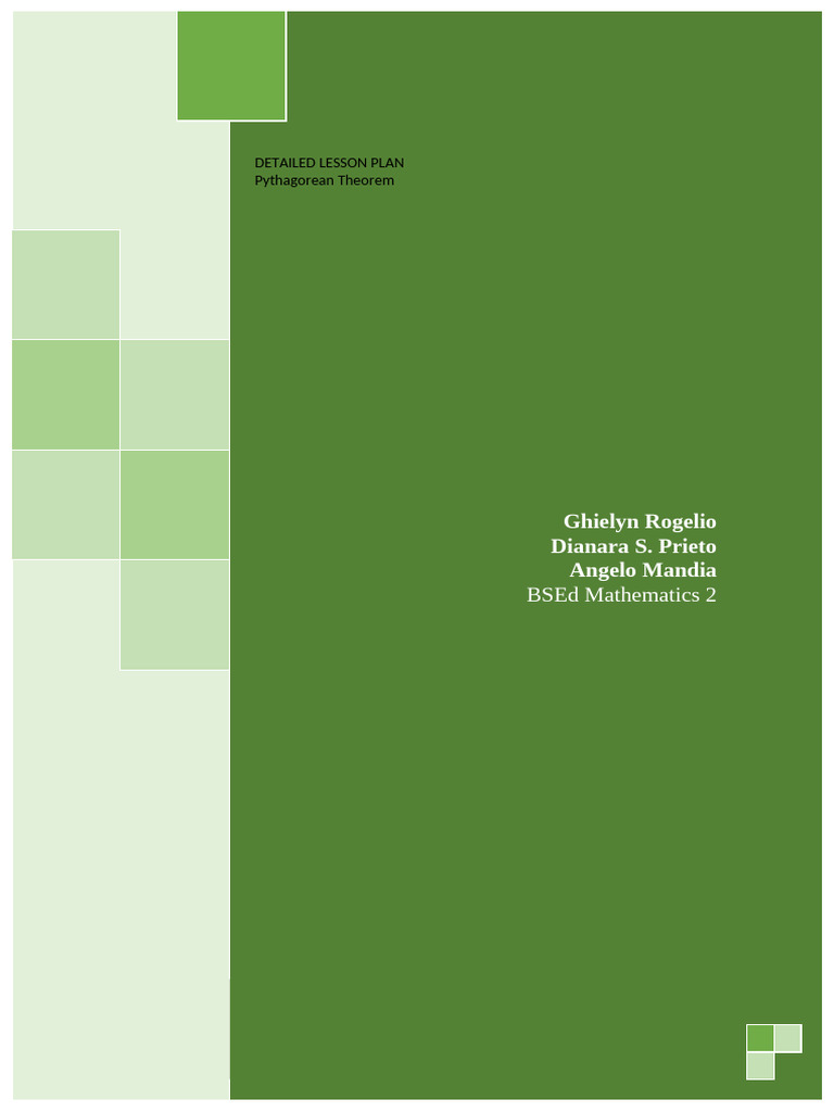 Pythagorean Theorem Lesson Plan | PDF | Euclidean Geometry | Mathematics