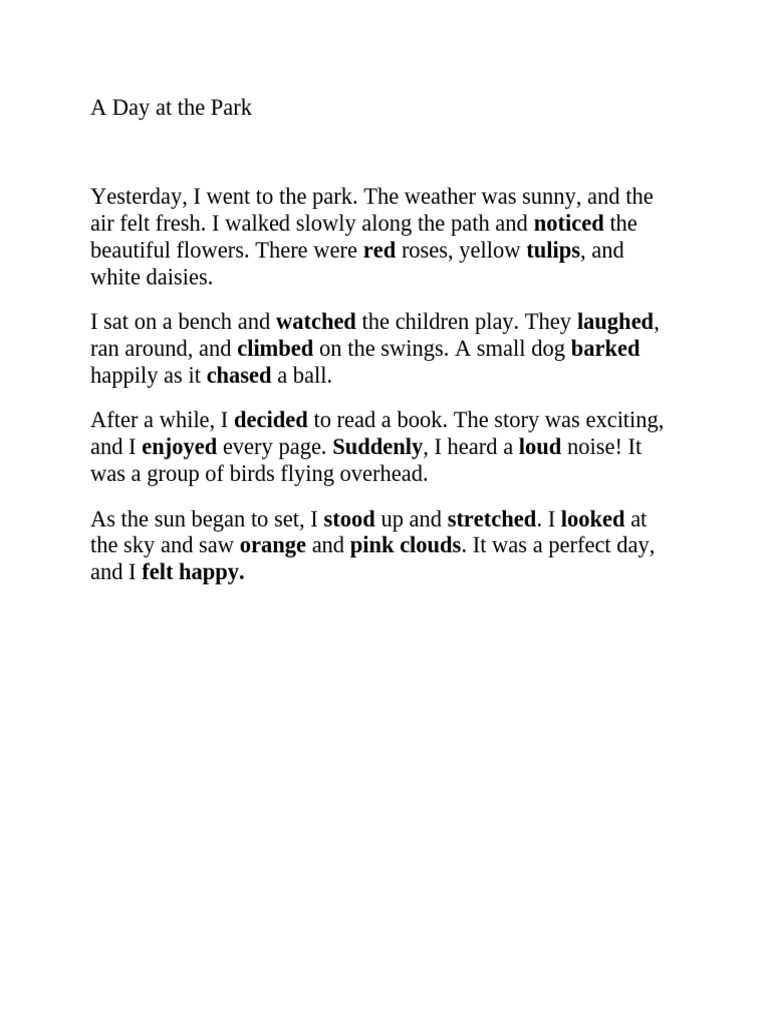A Day at The Park | PDF