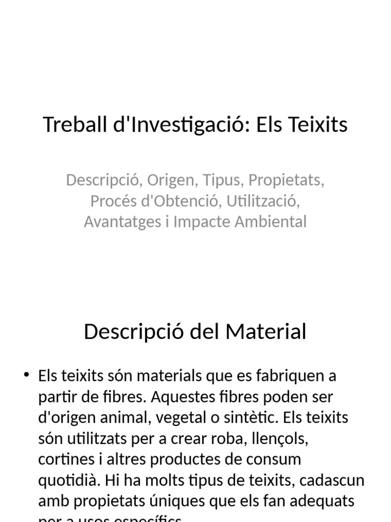 Teixits_Presentacio | PDF