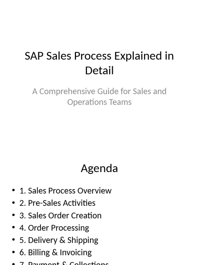 SAP Sales Process Presentation | PDF