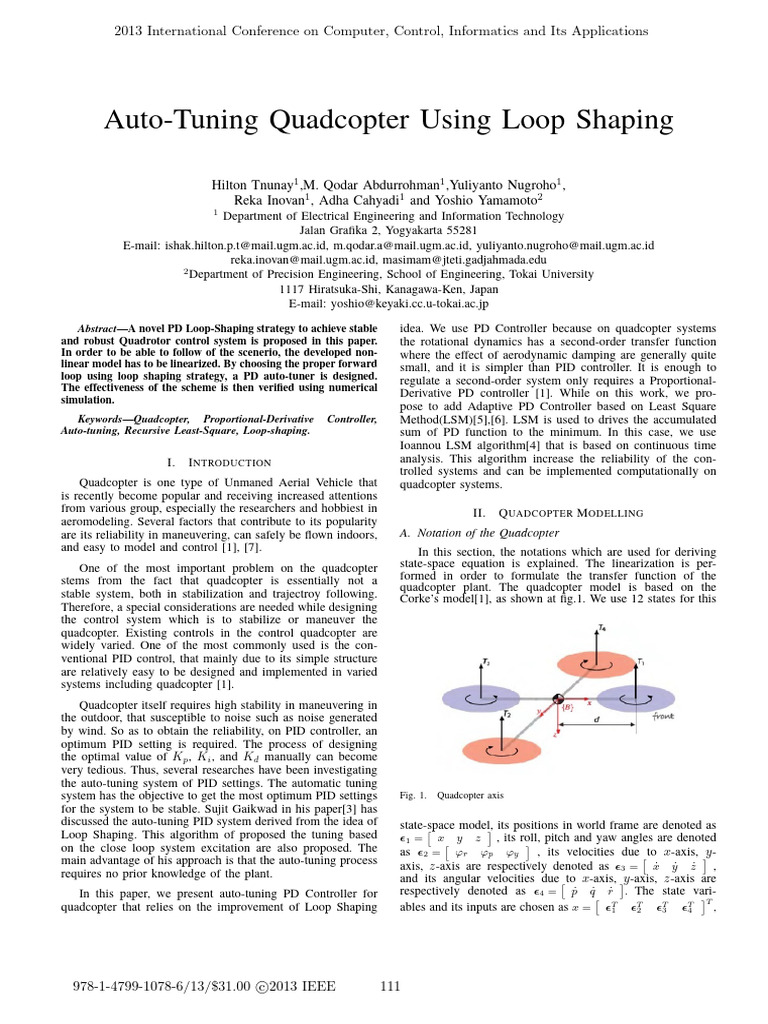 Auto Tuning Quadcopter Using Loop Shaping | PDF | Control Theory | Loss Function