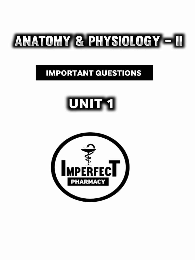 UNIT 1 HAP II Imperfect Pharmacy | PDF