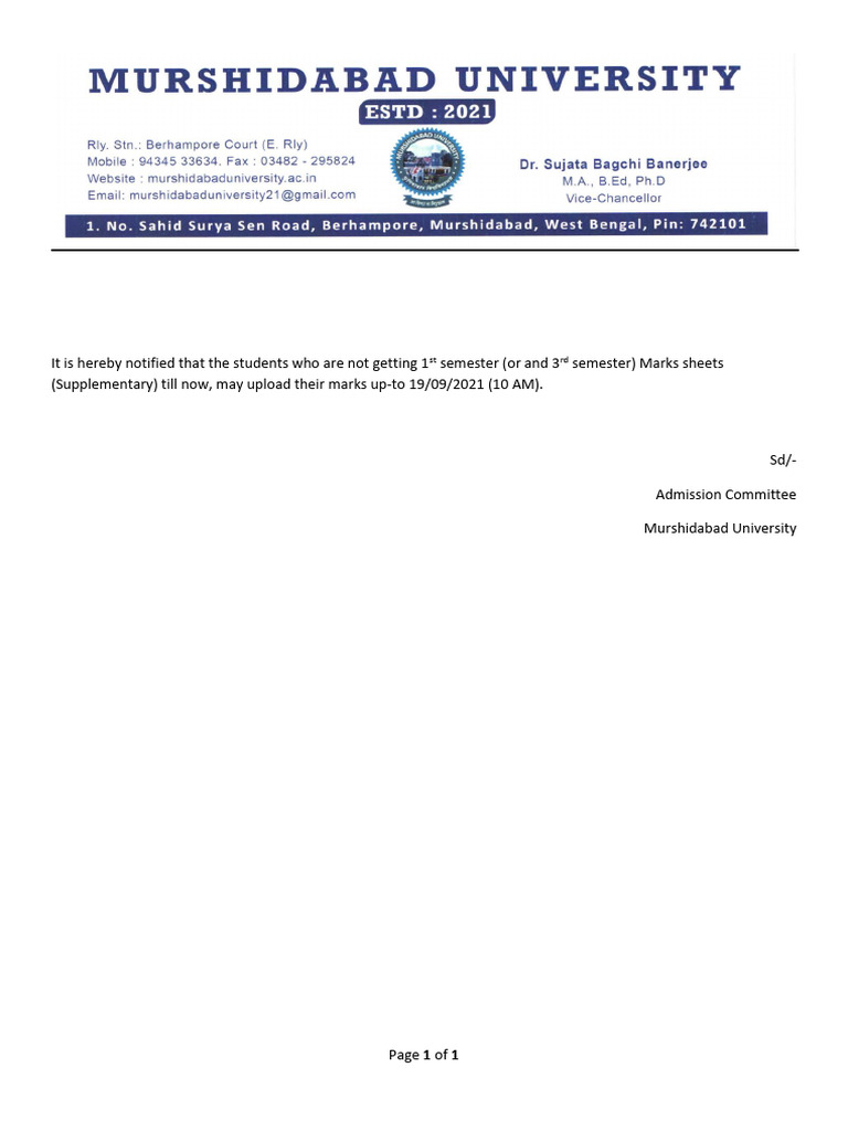 134931admission Notification Dated 16-09-2021 | PDF