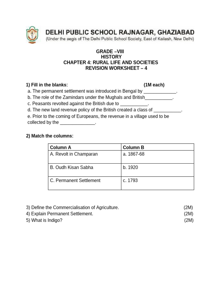 Rural Life and Societies: Class 8 Notes | PDF