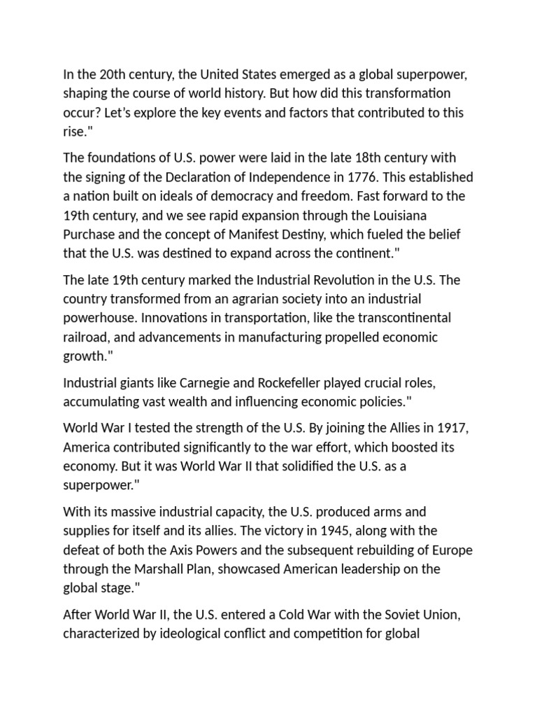 us | PDF | The United States | Superpowers