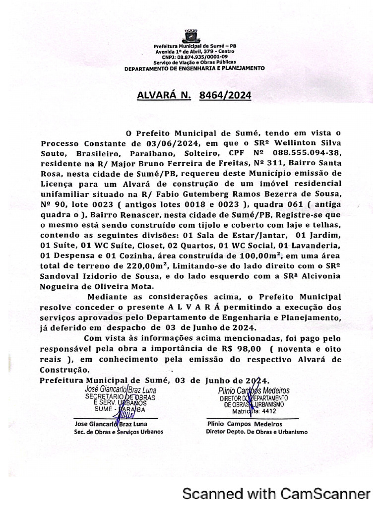 Exemplo de alvara | PDF