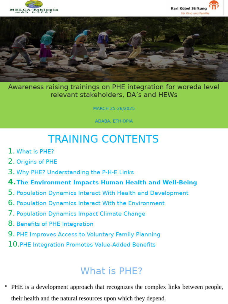 Understanding PHE Integration Training | PDF | Family Planning ...