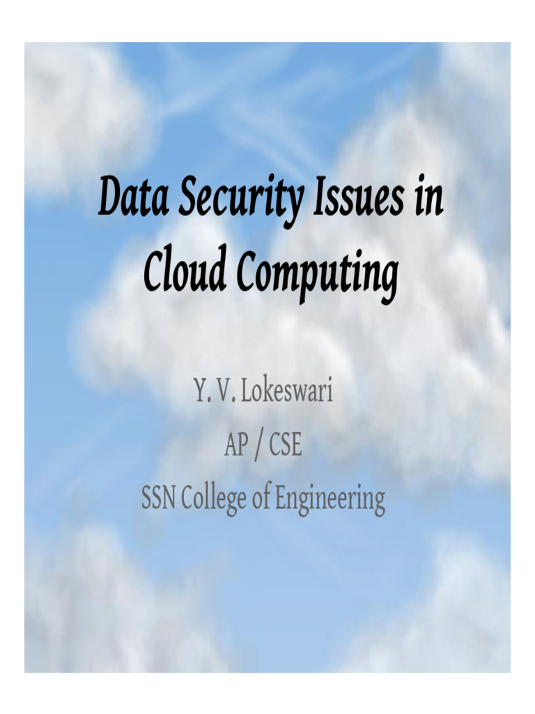 Lecture4 DataSecurity in Cloud | PDF | Cloud Computing | Security