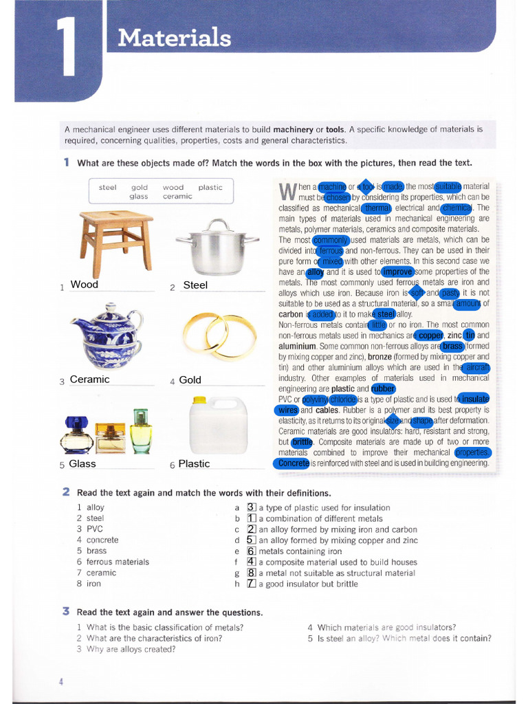 UNIT 1 - MATERIALS - PDF Sena Trabajoingles | PDF