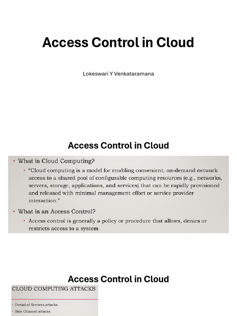 Cloud Access Control Explained | PDF