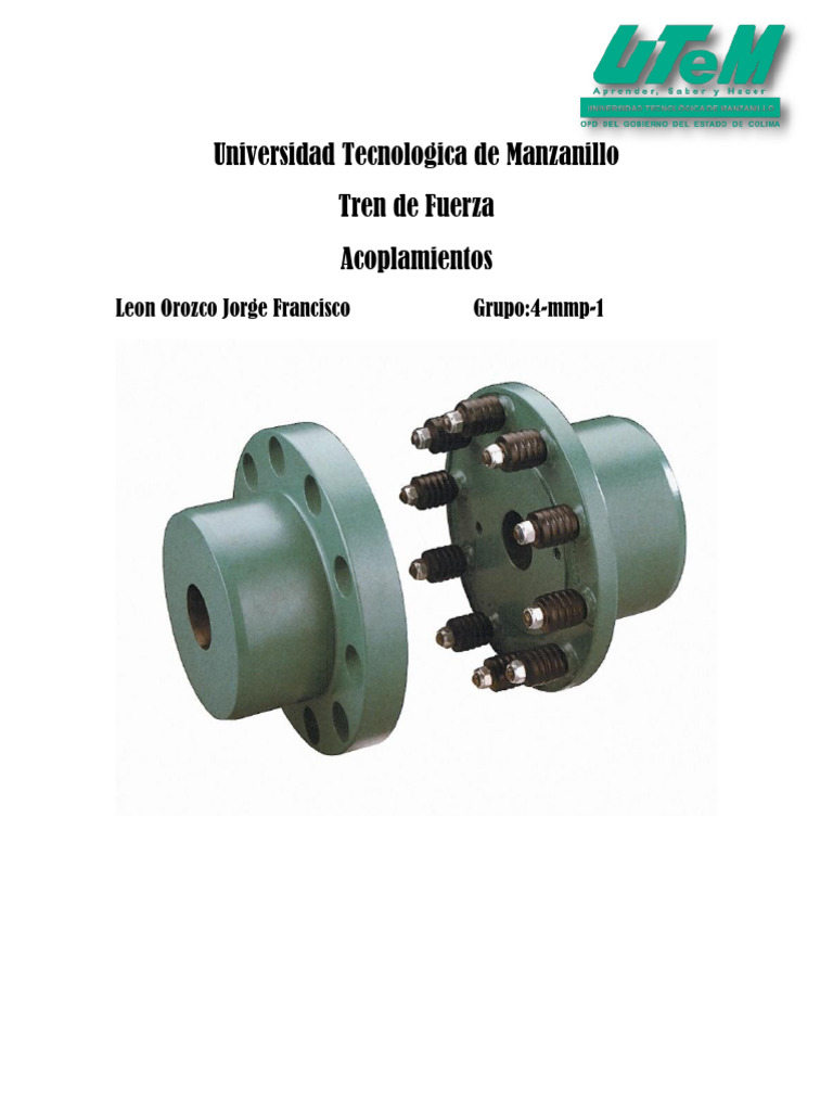 ACOPLAMIENTOS | PDF | Ingeniería mecánica