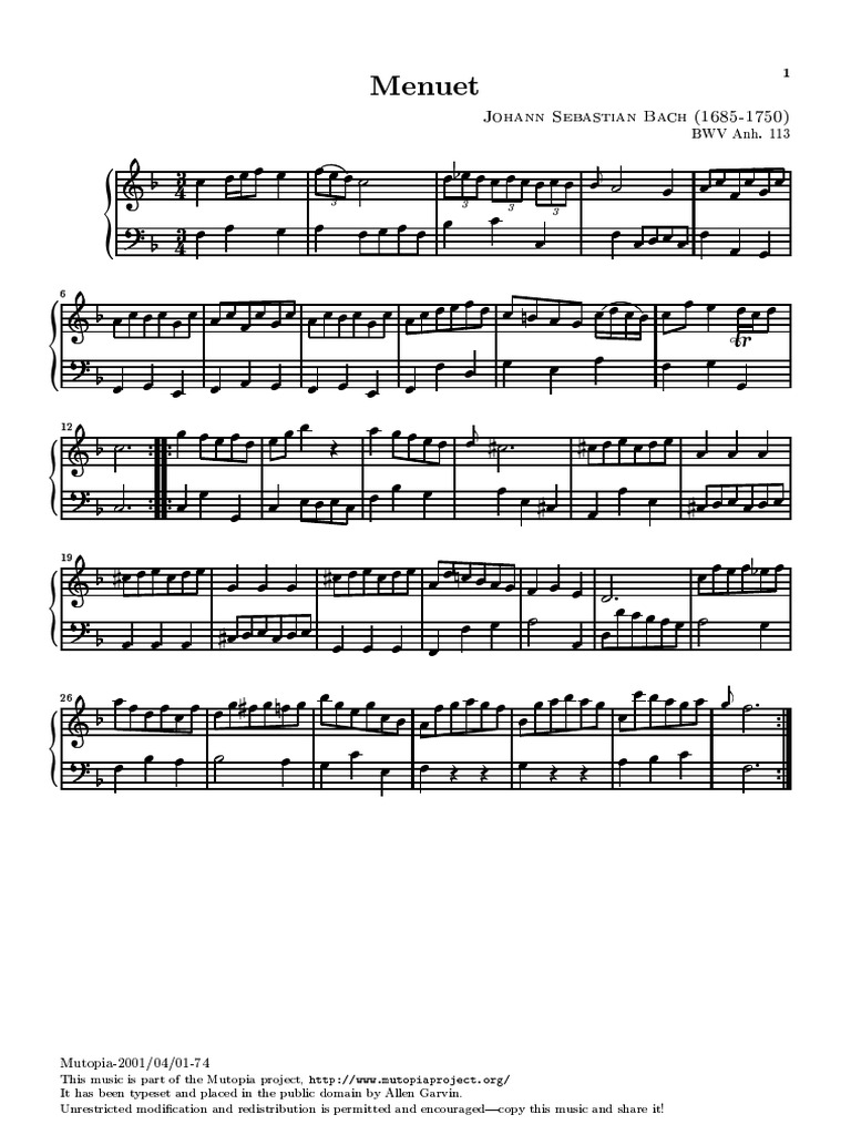 Minuet F Major IMSLP08272-Anna-magdalena-03-a4 - 250401 - 191422 | PDF