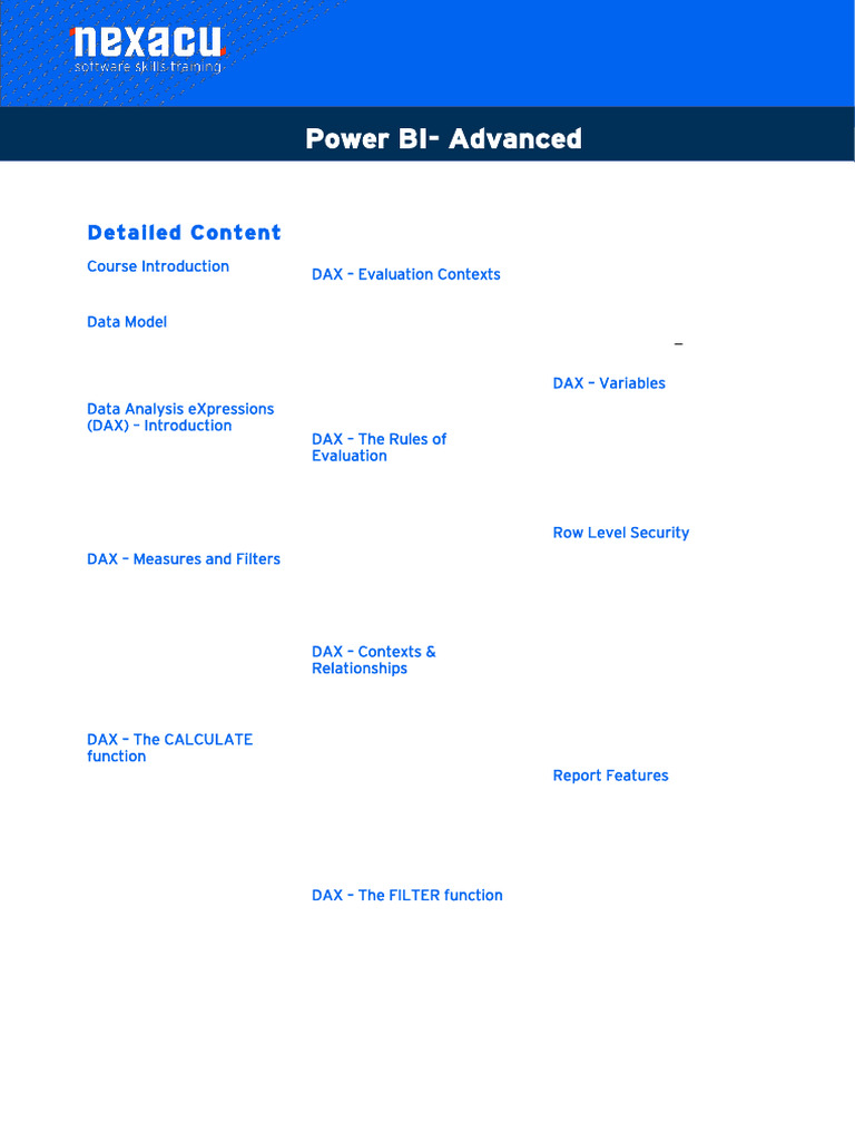 Pbi Advanced Course Outline | PDF | Data | Computer File