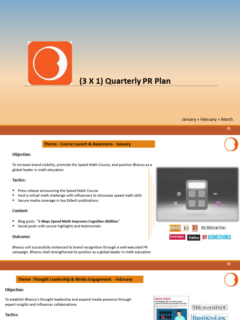 Bhanuz - PR Plan, Approach & Pitches | PDF | Educational Technology