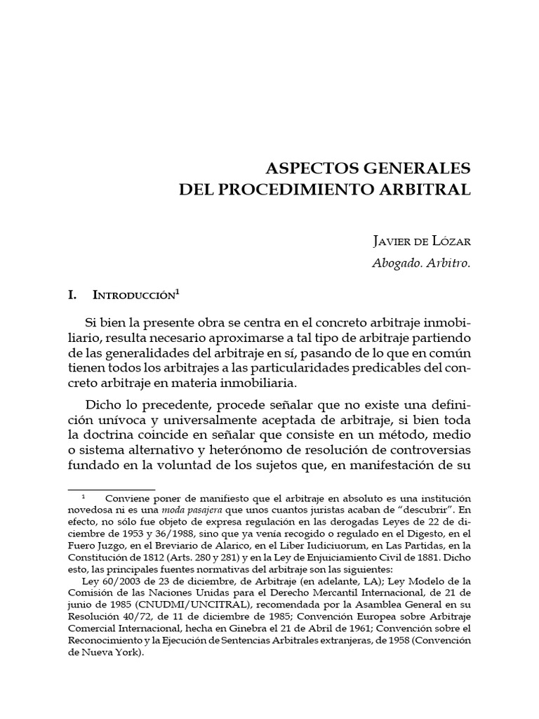 Aspectos Generales Del Procedimiento Arbitral | PDF | Arbitraje ...