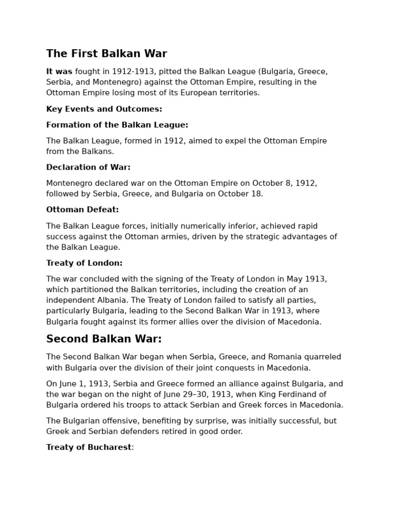 Balkan Wars 1912 To 1913 Pdf