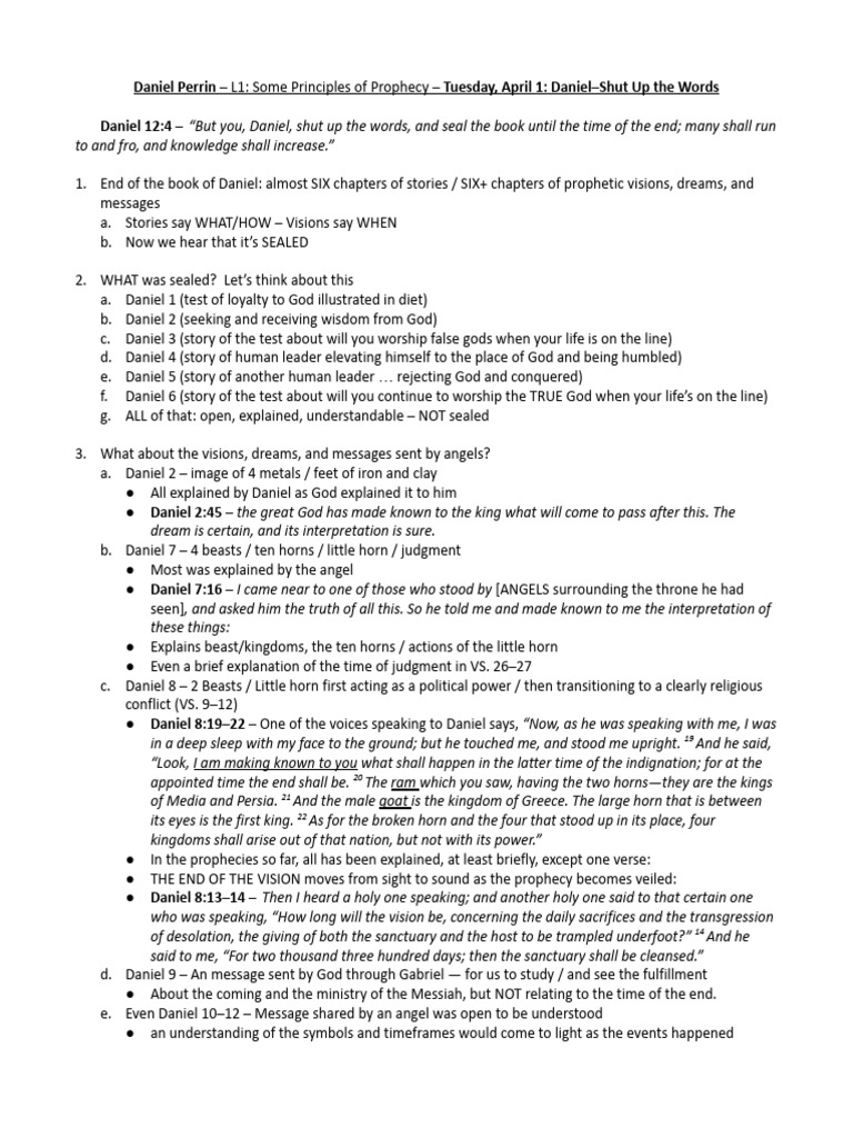 Daniel Perrin 2025 Q2 L1 Daniel Shut Up The Words 1 | PDF | Book Of ...