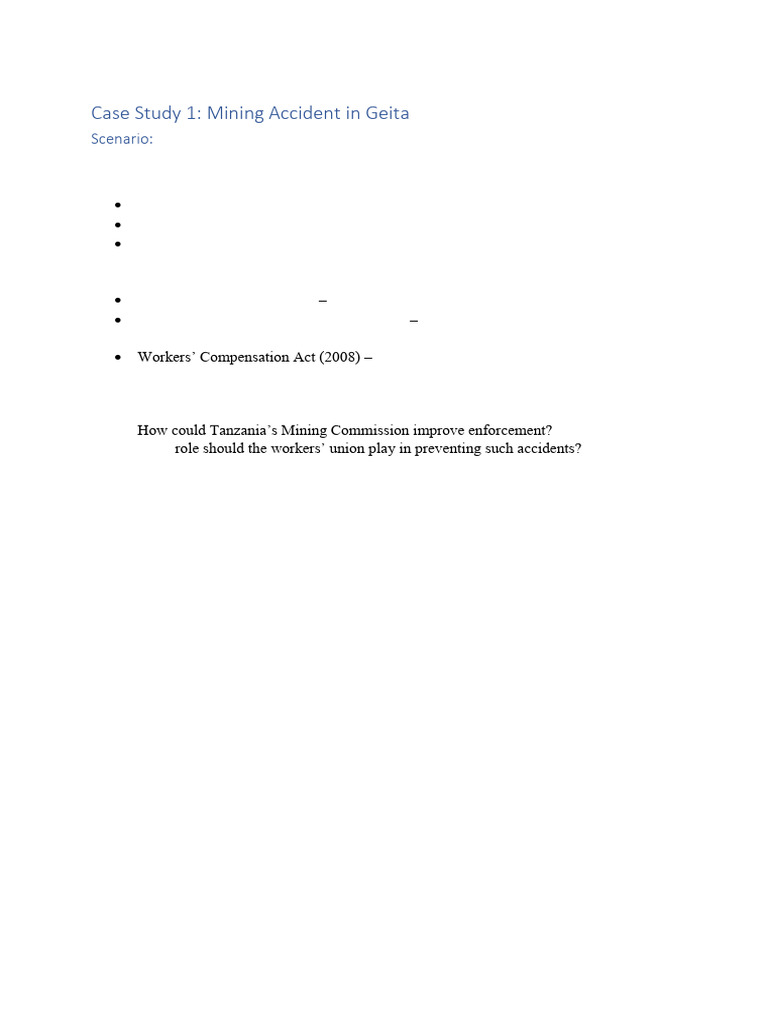 CASE STUDY 1 MD3OM300 OHS Legislation Case Studies | PDF