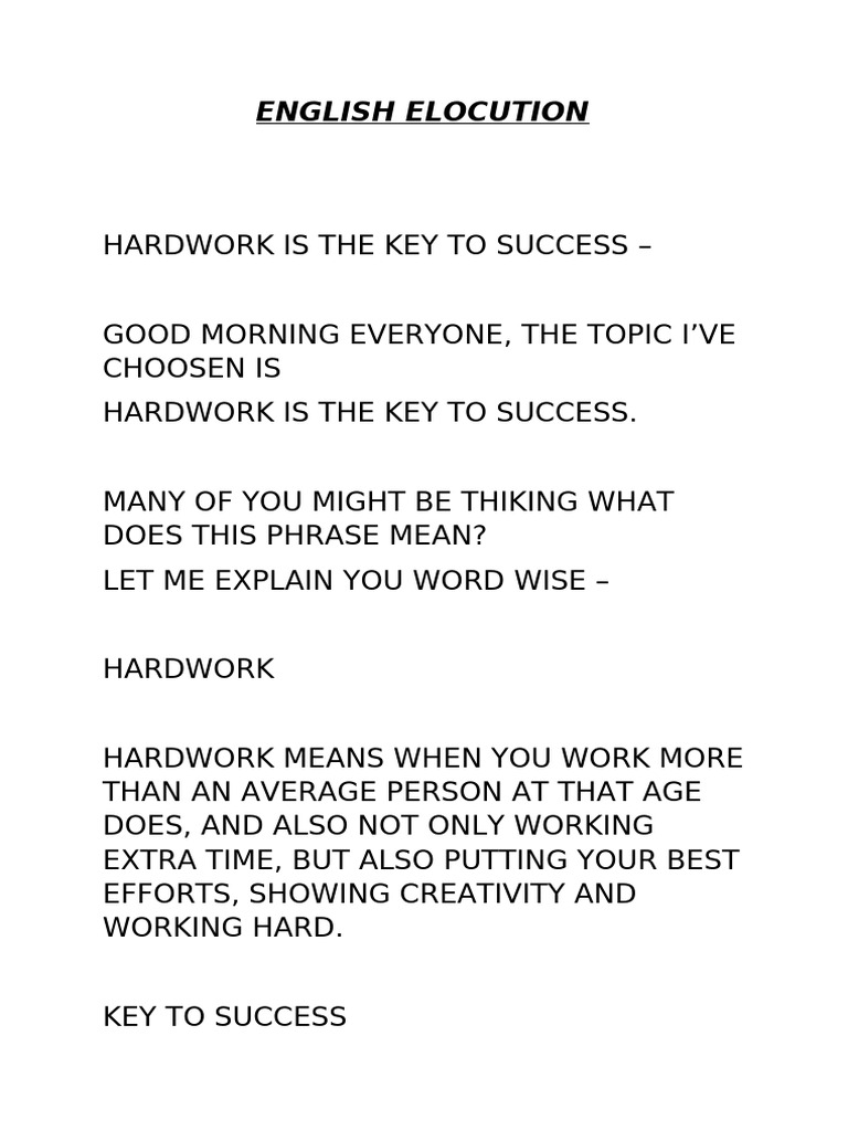 ENGLISH ELOCUTION | PDF